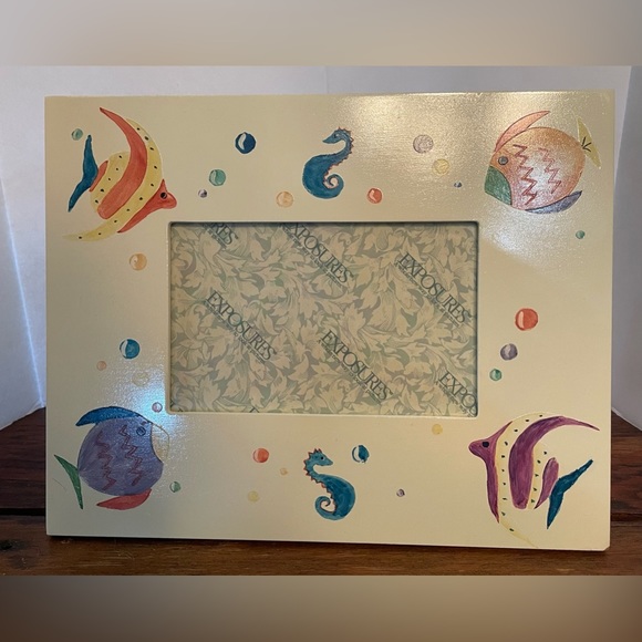 Exposures | Accents | Nwt Exposures Hand Painted Wooden Fishes Frame ...